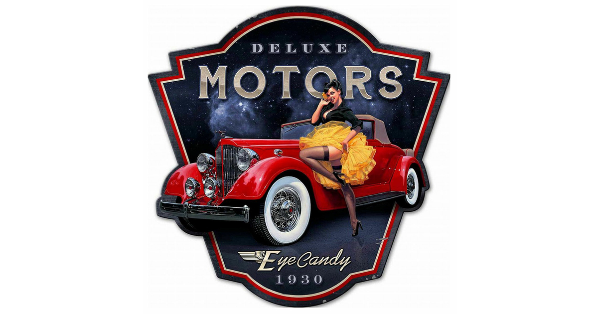 Plaque pin up deluxe motors - PIN'UP & ROUTE 66 - inexmob