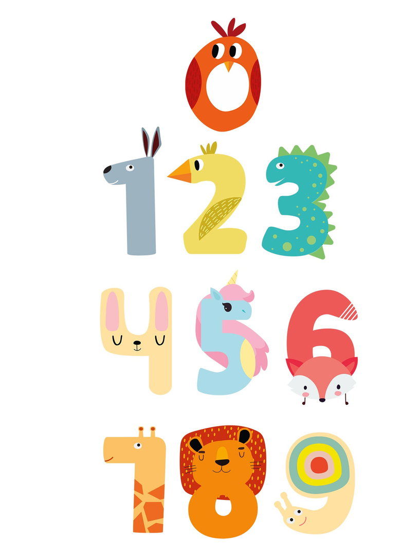 Sticker enfant nombres animaux - OBJETS DECORATION/Stickers - inexmob