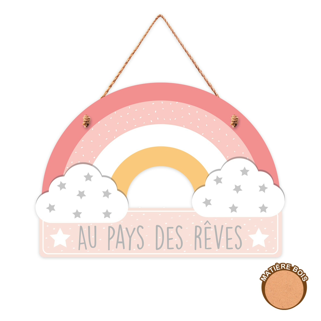 Plaque bois au pays des rêves - OBJETS DECORATION/Enfants - inexmob