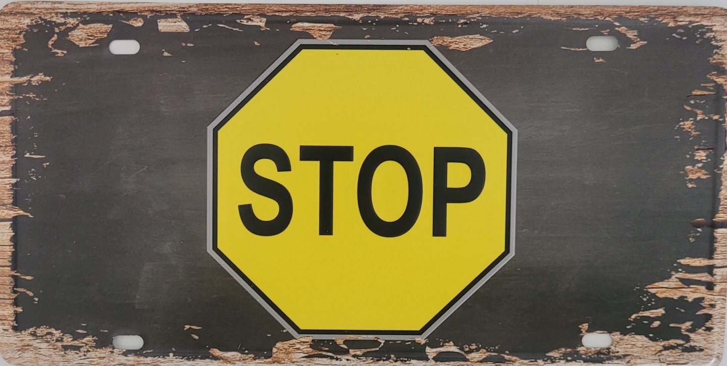 Plaque métal stop - PLAQUES METAL/Auto & tracteur - inexmob