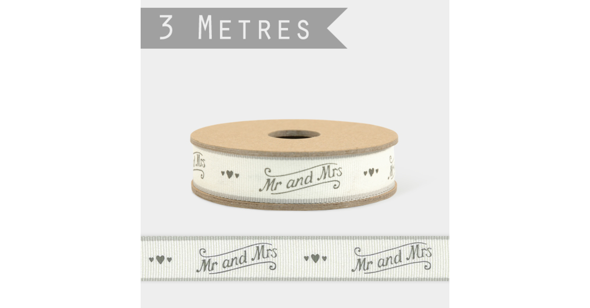 "Mr&Mrs" - 3m de ruban mariage - Mariage - La Paqueterie