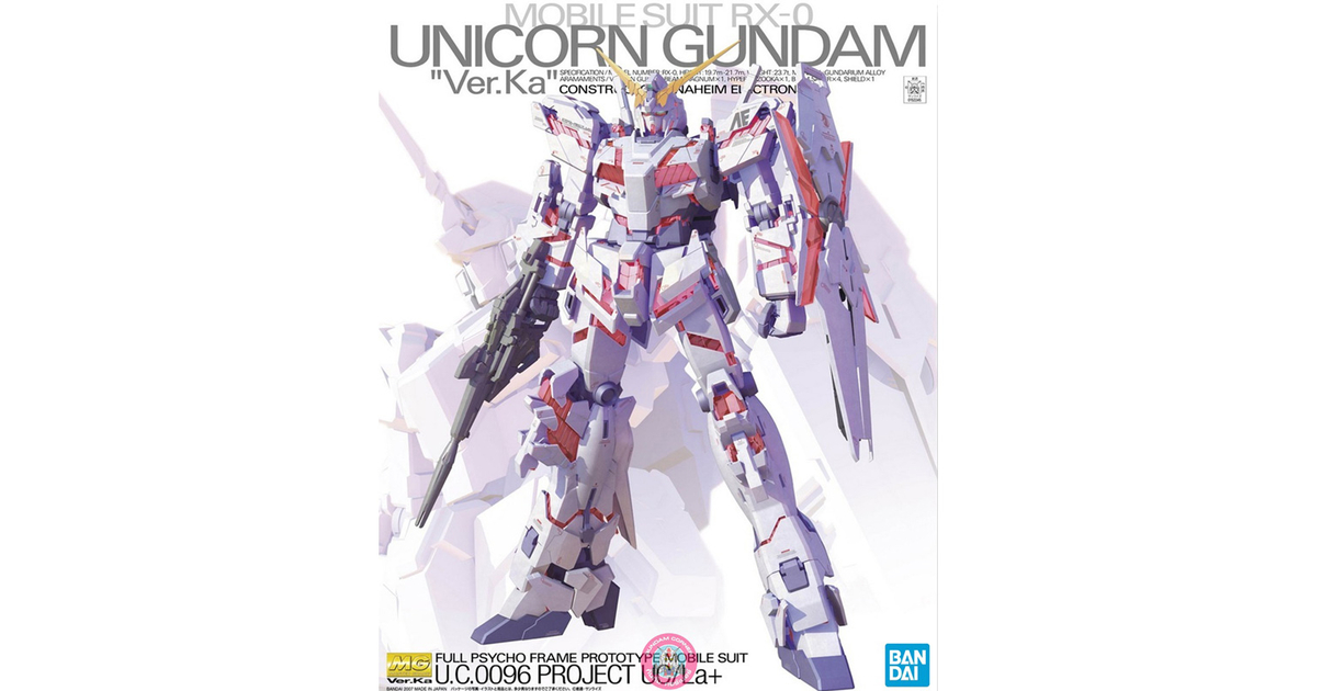 BANDAI GUNPLA MG 1/100 RX-0 Unicorn Gundam Ver.Ka - GUNPLA 1/100/Master ...