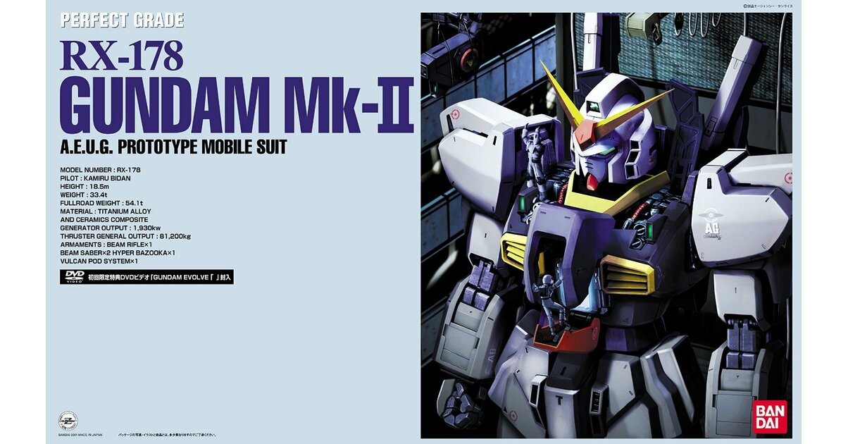 PG Gundam Mk-II AEUG 1/60 – Gunpla Perfect Grade Bandai Blanc