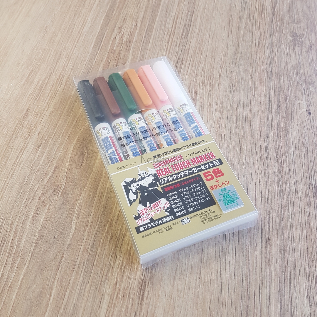 BANDAI GUNPLA MARKER REAL TOUCH 2 SET 6 GUNDAM - OUTILS & PEINTURES ...