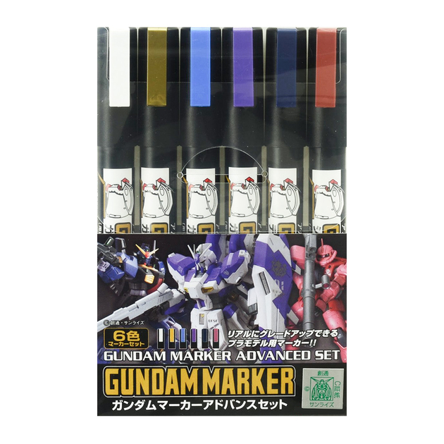 BANDAI GUNDAM ADVANCED SET 6 PCS - OUTILS & PEINTURES/GUNDAM MARKERS ...