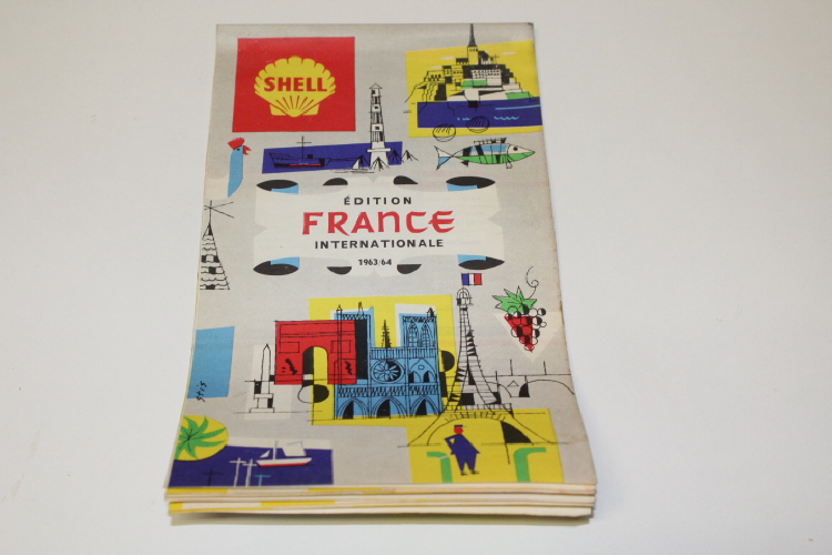 ancienne carte de france SHELL 1963/64 pour déco ou collection ...