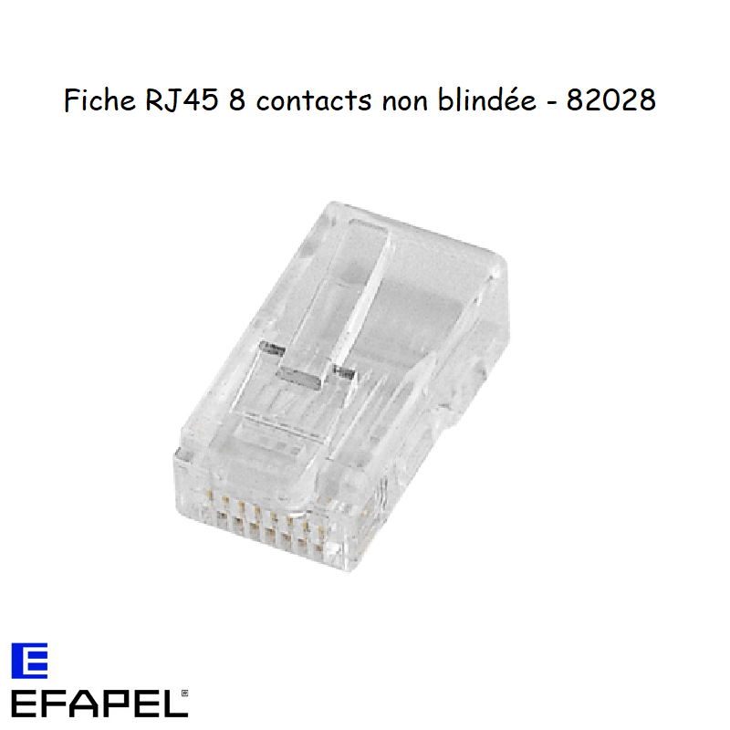 Fiche RJ45 UTP 8 contacts non blindée EFAPEL