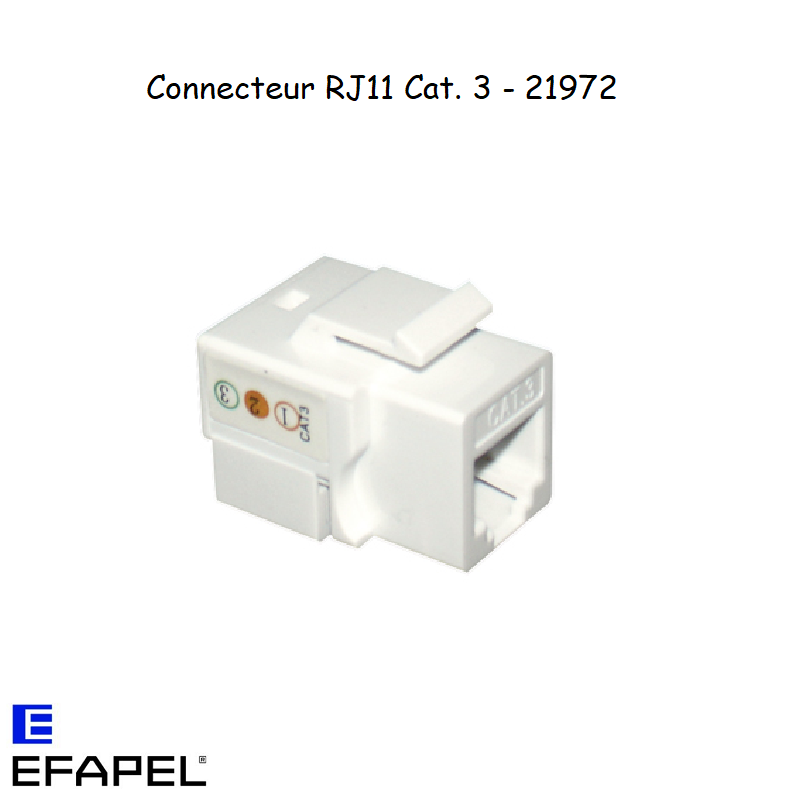 Connecteur RJ11 Cat. 3 pour prise de télécommunication