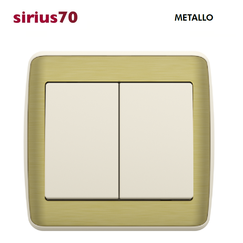 Interrupteur Double Sirius 70 METAL Ivoire / Doré