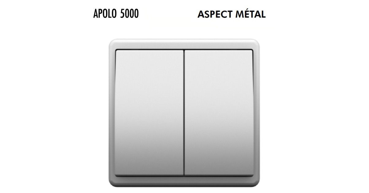 Interrupteur Double Apolo 5000 ARGENT - Modèles Complets