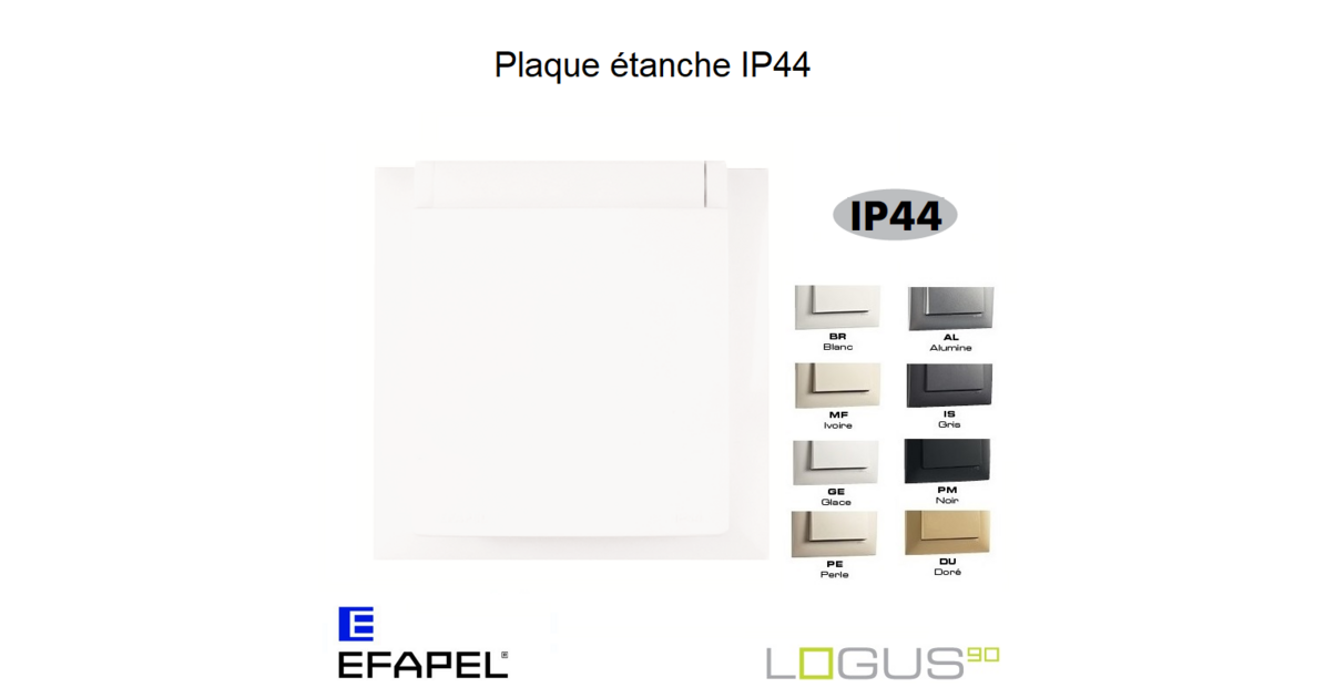 Plaque étanche IP 44 LOGUS 90 - Lampe Eclair