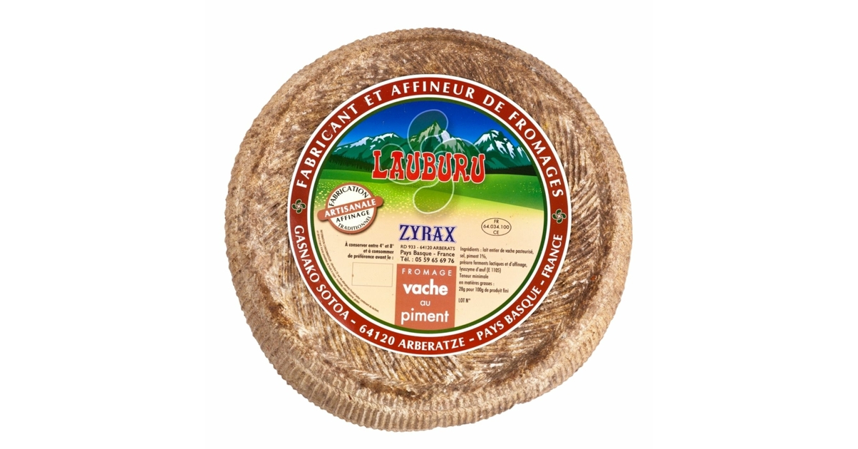 Tomme de Vache au piment Fromage du Pays Basque - LAUBURU-ZYRAX