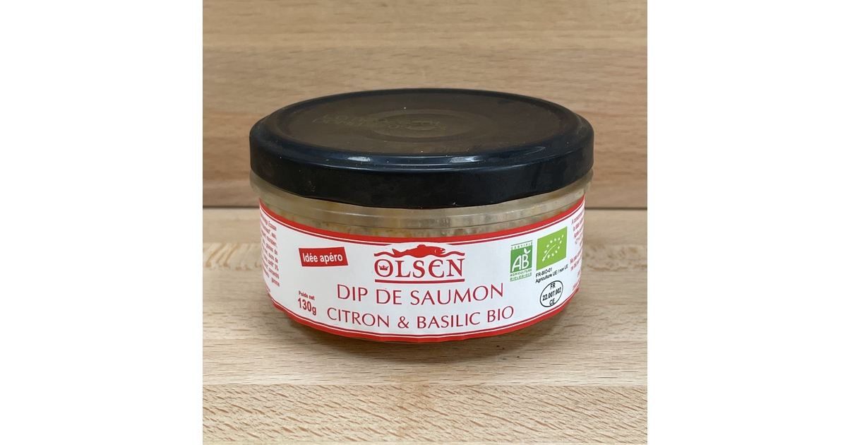 Dip de saumon, citron et basilic bio verrine 130g OLSEN