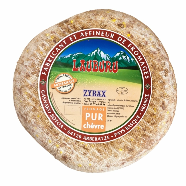 Tomme de Pur chèvre au lait cru Fromage Pays Basque-LAUBURU-ZYRAX