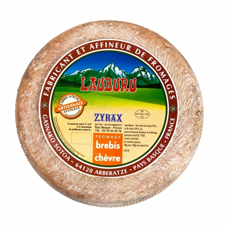 Tomme de brebis et chèvre Fromage du Pays Basque - LAUBURU-ZYRAX