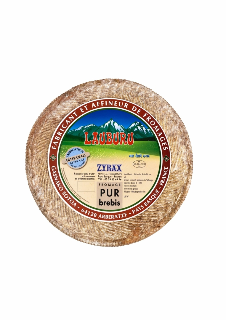 Tomme de Brebis au lait cru Fromage du Pays Basque -LAUBURU-ZYRAX