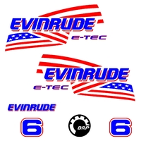 Kit stickers EVINRUDE 6 cv E-TEC serie 2 ref 2 - MOTEUR HORSBORD ...