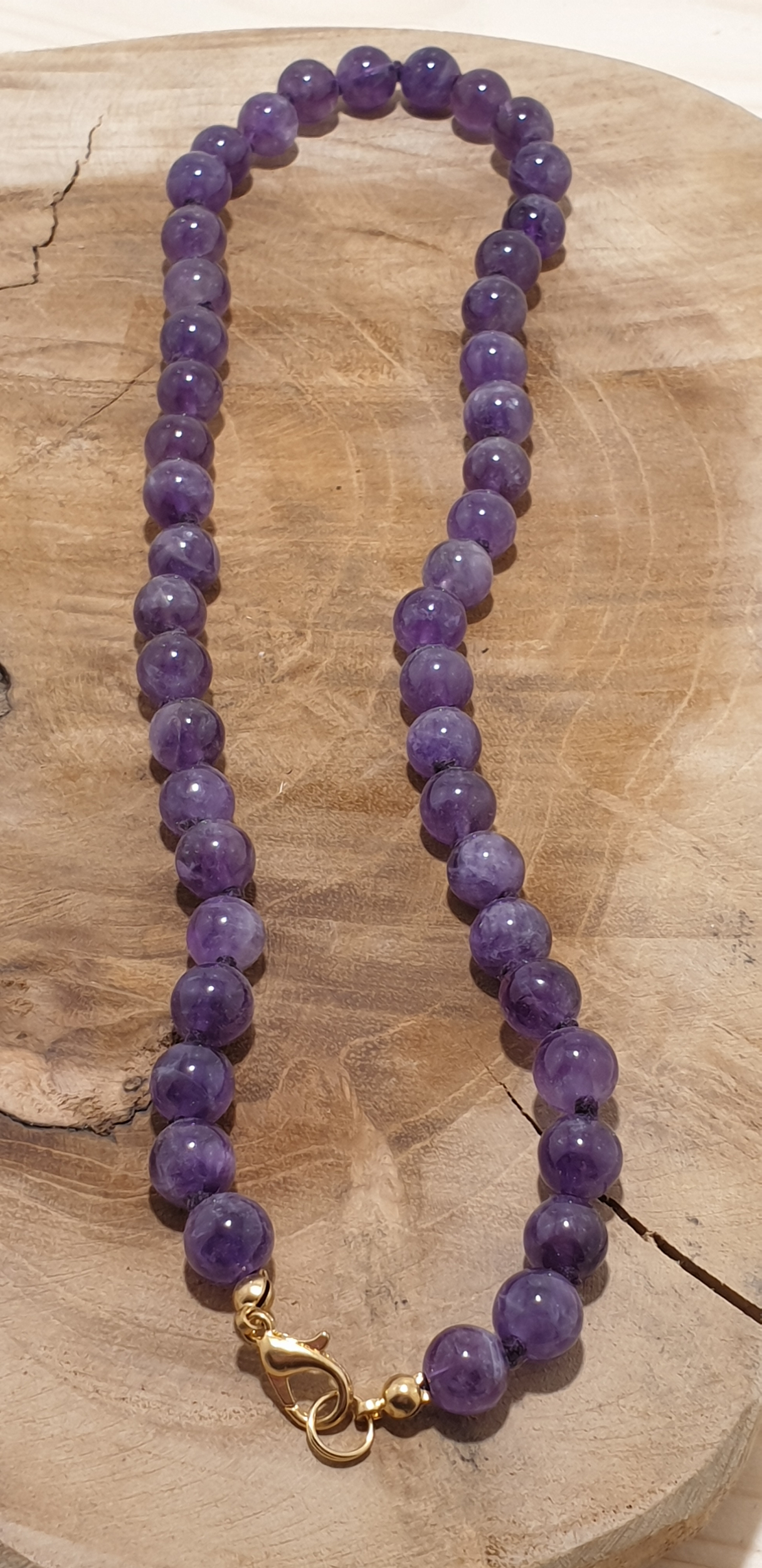 Collier en pierres naturelles d'améthyste - Bijoux et accessoires ...