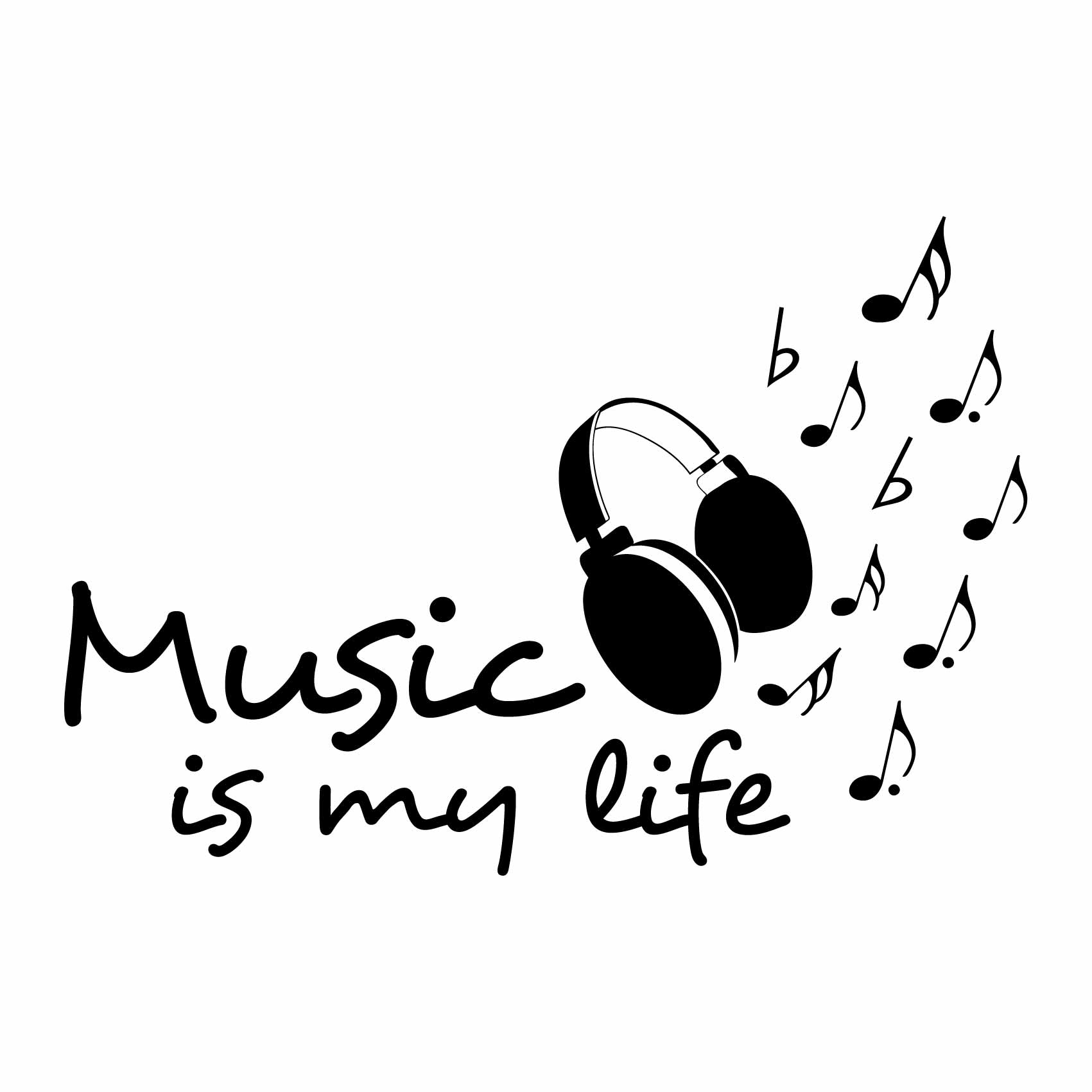 Stickers Music is my Life - Autocollant muraux et deco
