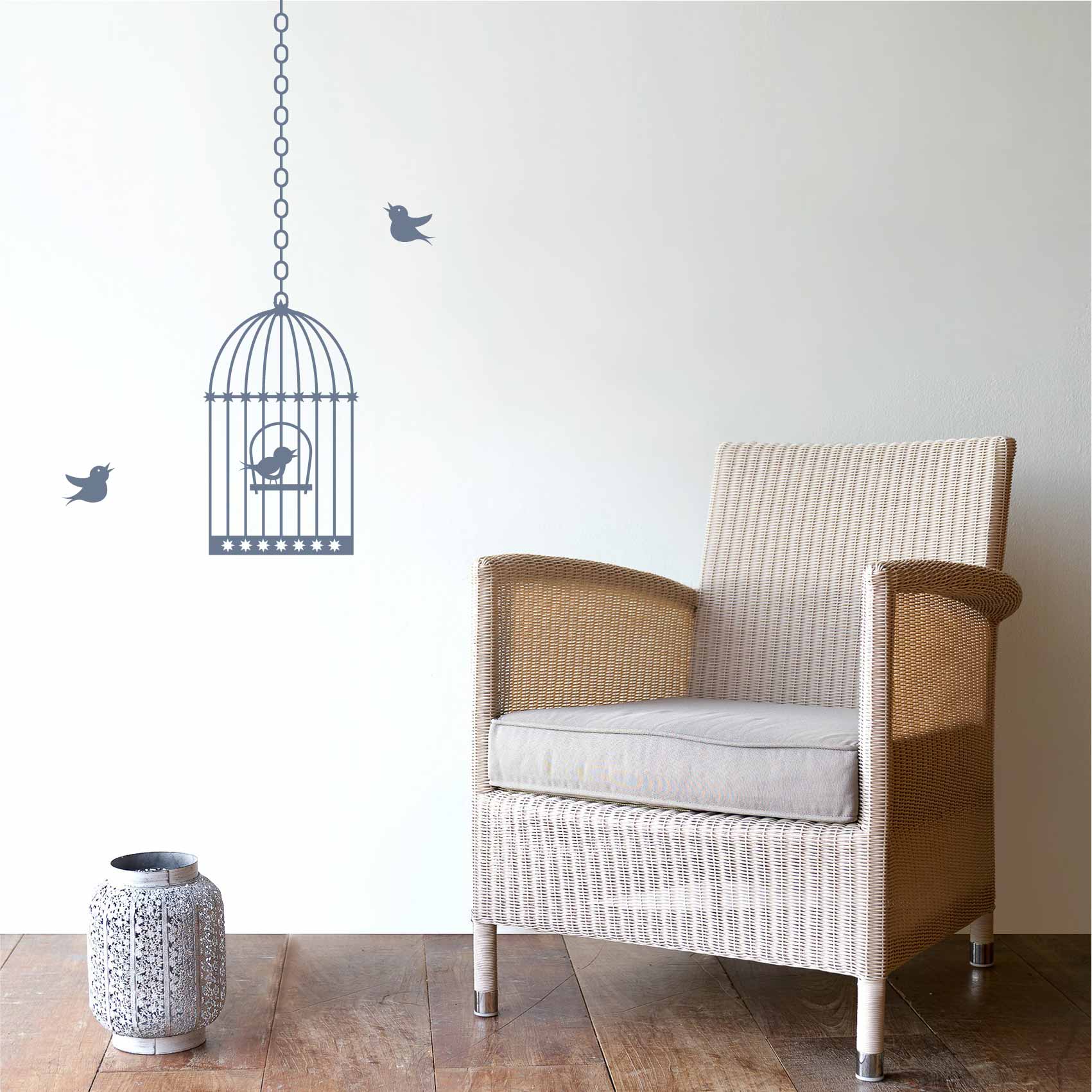 Stickers Oiseau en cage - Autocollant muraux et deco