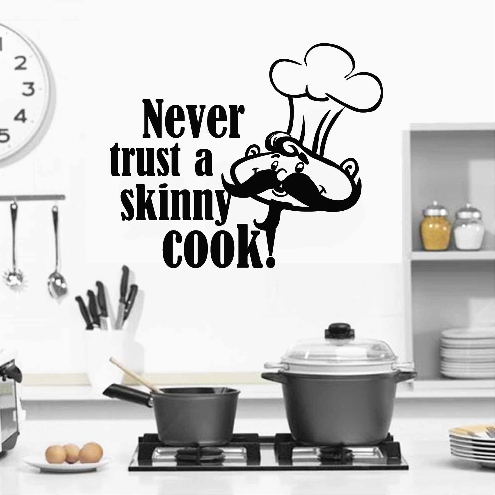 Stickers never trust a skinny cook - Autocollant muraux et deco