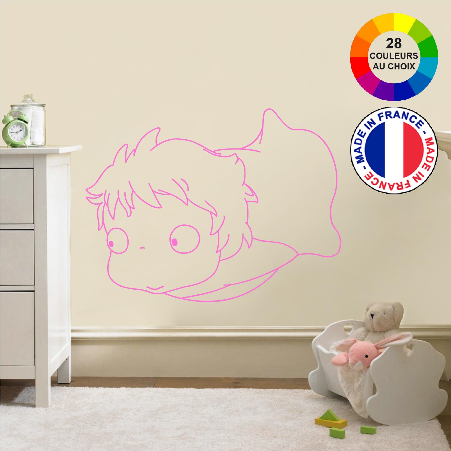 Stickers Ponyo sur la Falaise - Stickers muraux Ghibli déco