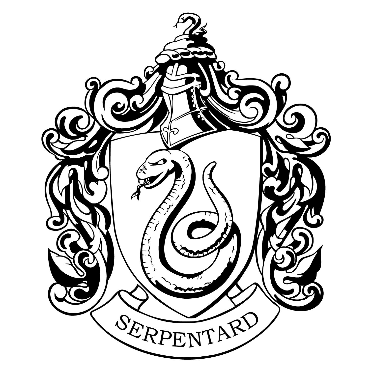 Stickers Serpentard Blason - autocollant déco Harry Potter