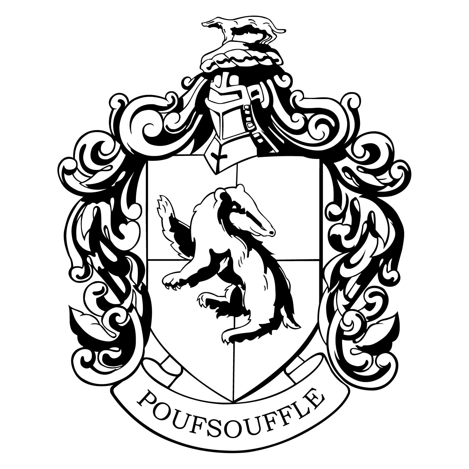 Stickers Poufsouffle Blason - autocollant déco Harry Potter