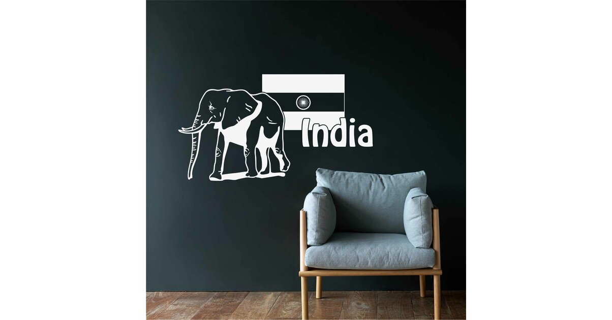 Stickers India Elephant - Autocollant muraux et deco