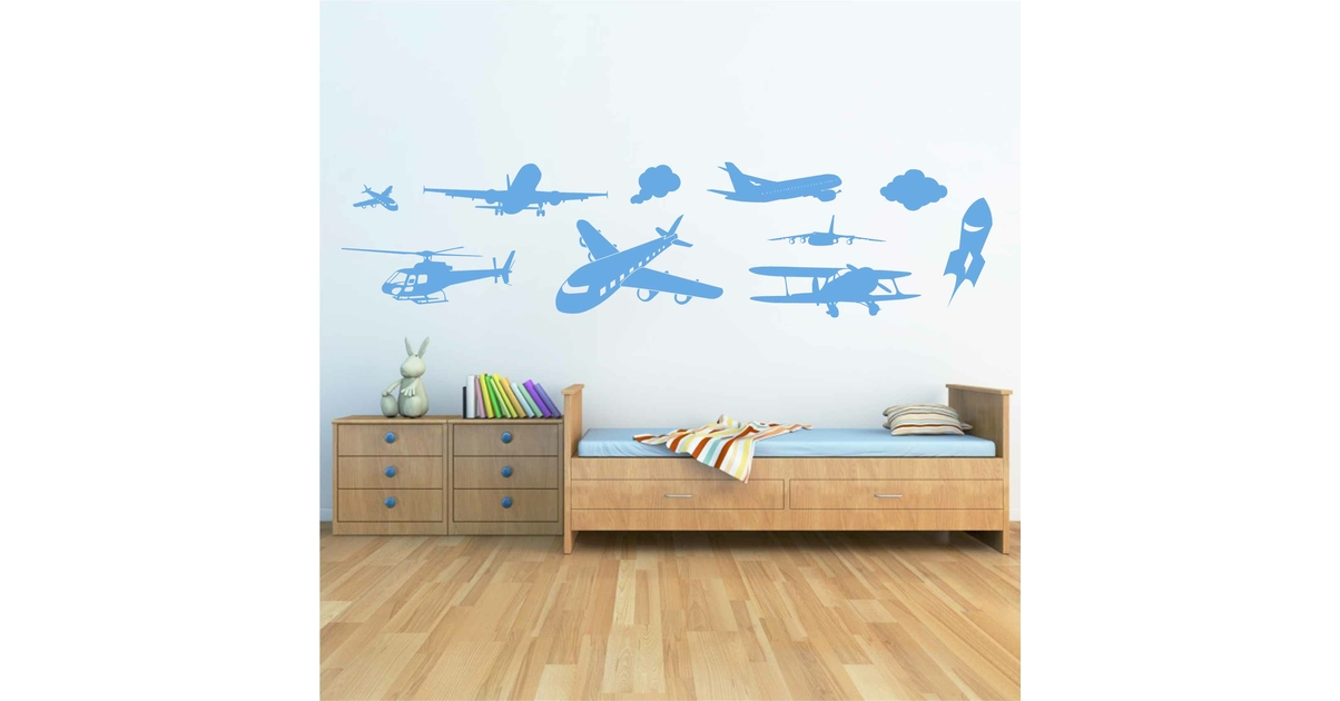 Stickers Avion Fresque - Autocollant muraux et deco