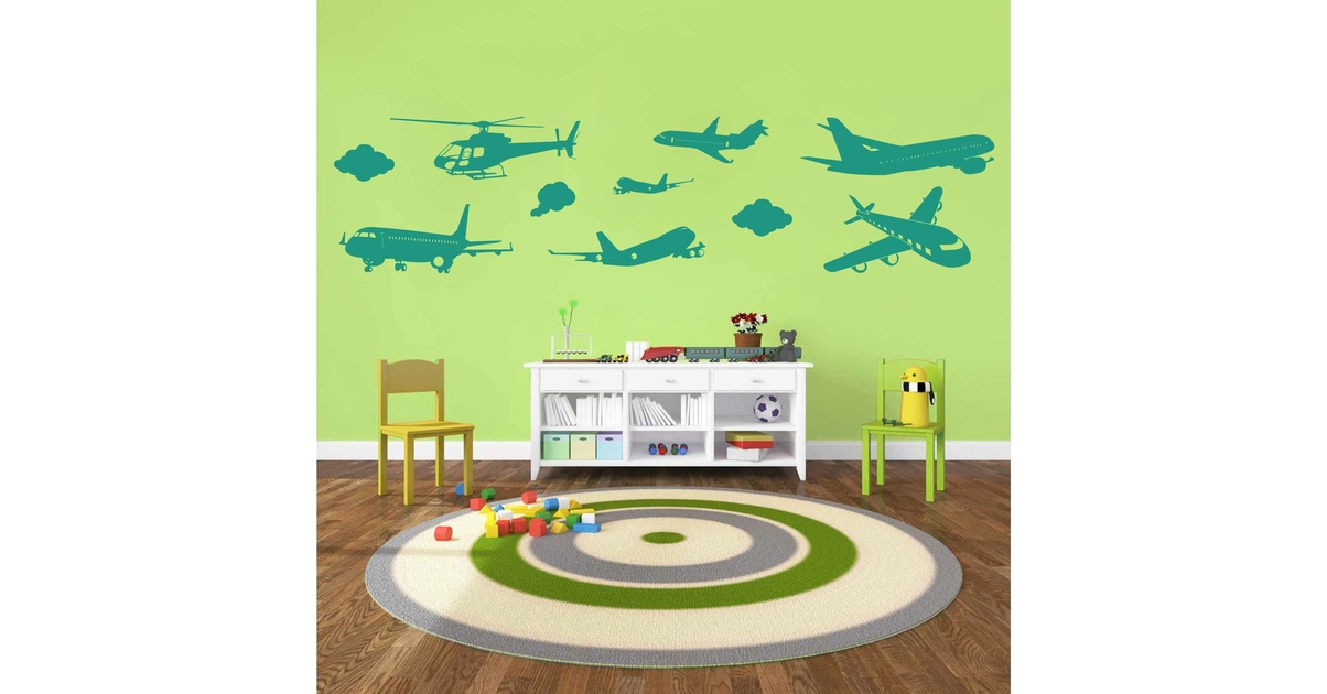 Stickers Avion Frise - Autocollant muraux et deco