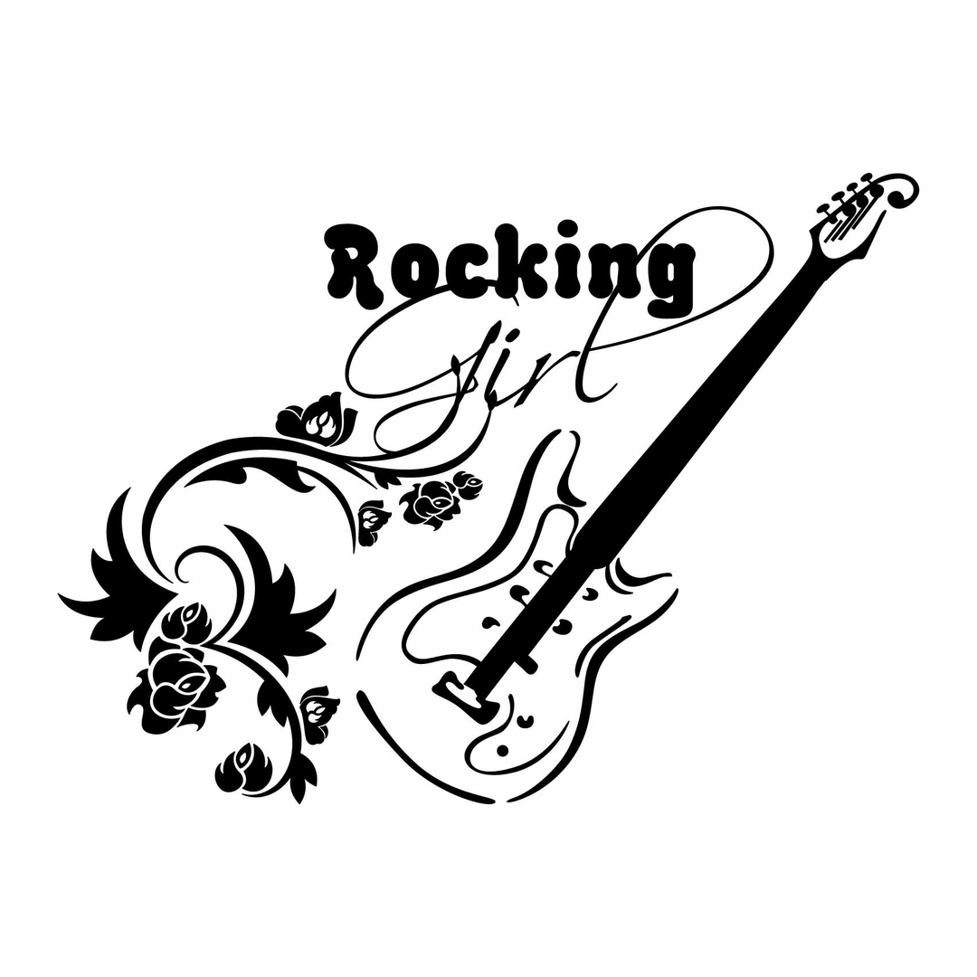 Stickers Rocking Girl - Autocollant muraux et deco