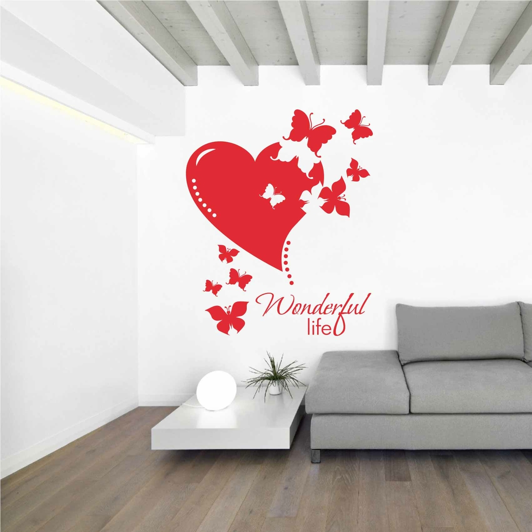 Stickers Papillon Coeur - Autocollant muraux et deco