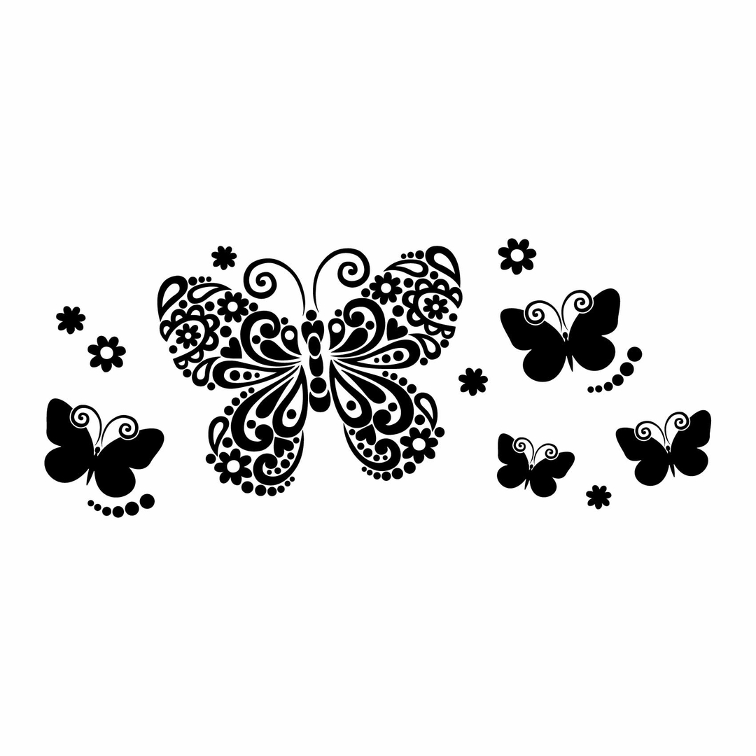 Stickers Papillons Noirs - Autocollant muraux et deco