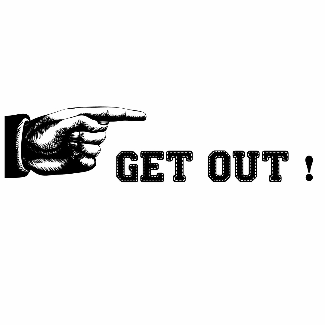 Stickers Main Vintage Get out - Autocollant muraux et deco