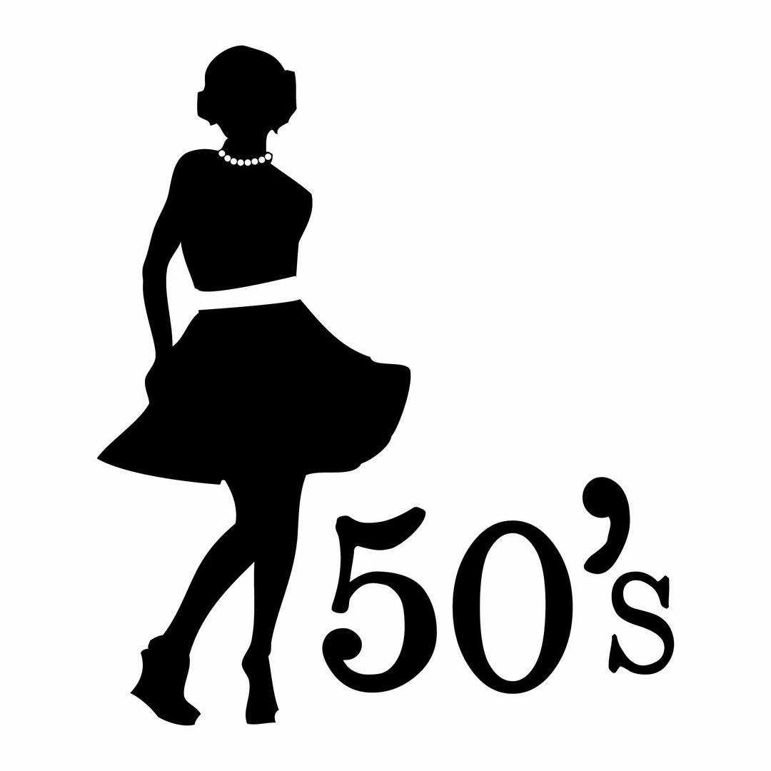 Stickers 50's Girl - Autocollant muraux et deco