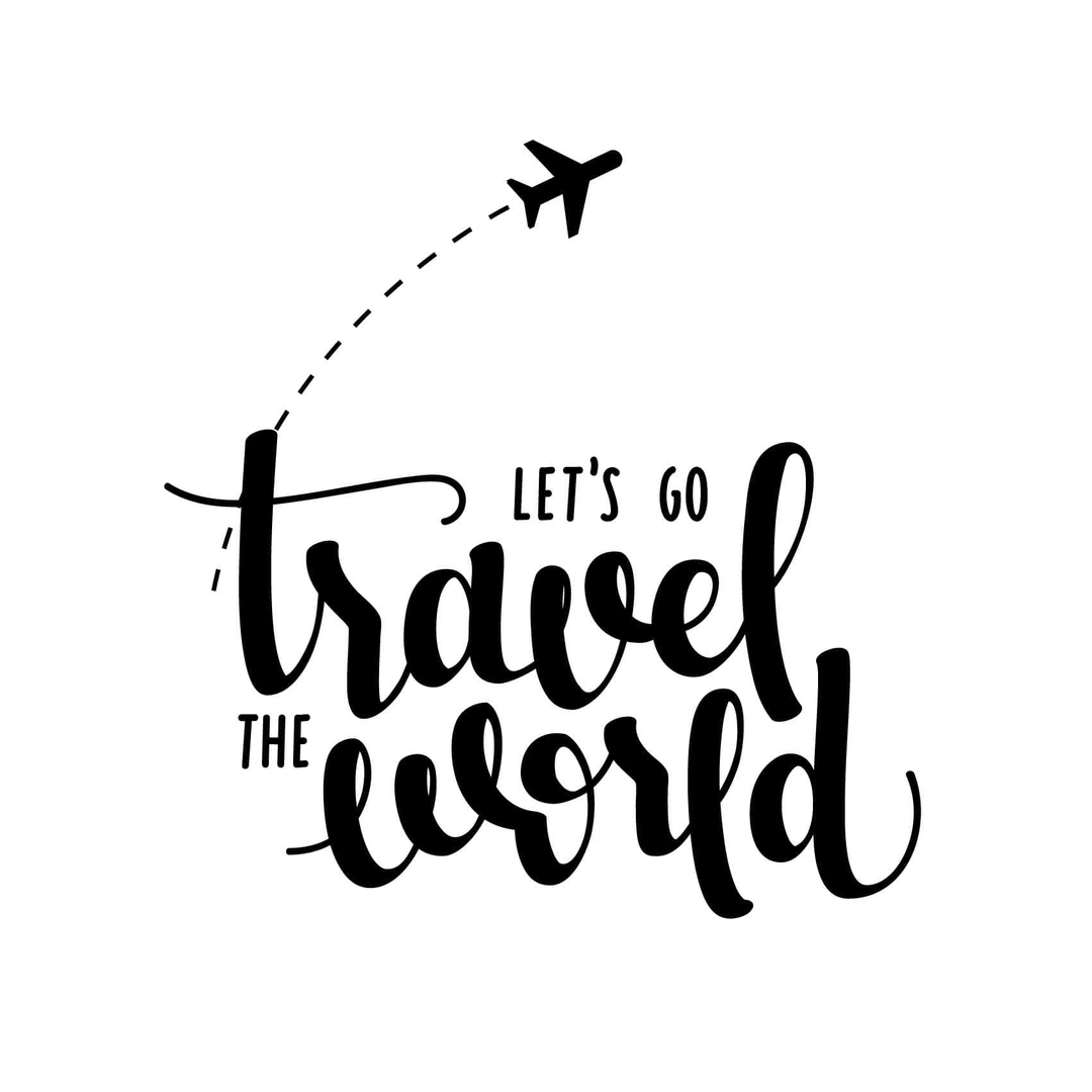 Stickers Let's go Travel the World - Autocollant muraux et deco