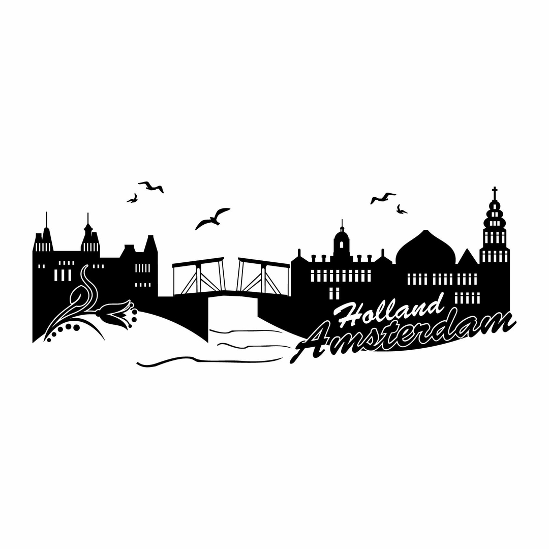 Stickers Amsterdam Skyline - Autocollant muraux et deco