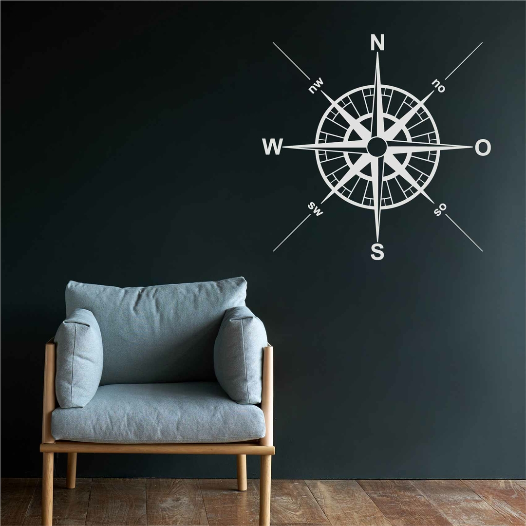 Stickers Boussole Vintage - Autocollant muraux et deco