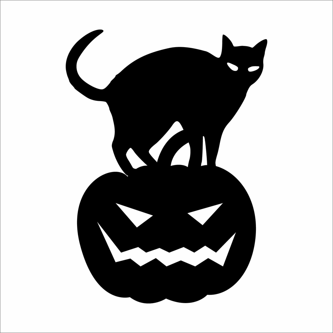Stickers Chat Citrouille Halloween - Autocollant muraux et deco