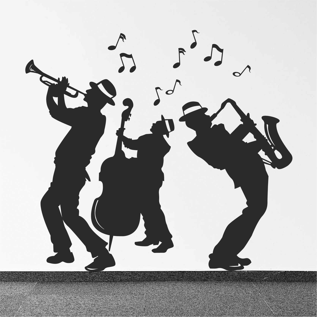 Stickers Silhouette Groupe Jazz - Autocollant muraux et deco