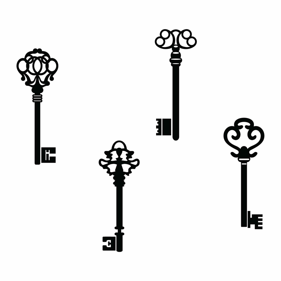 Stickers Clefs Vintage - Autocollant muraux et deco