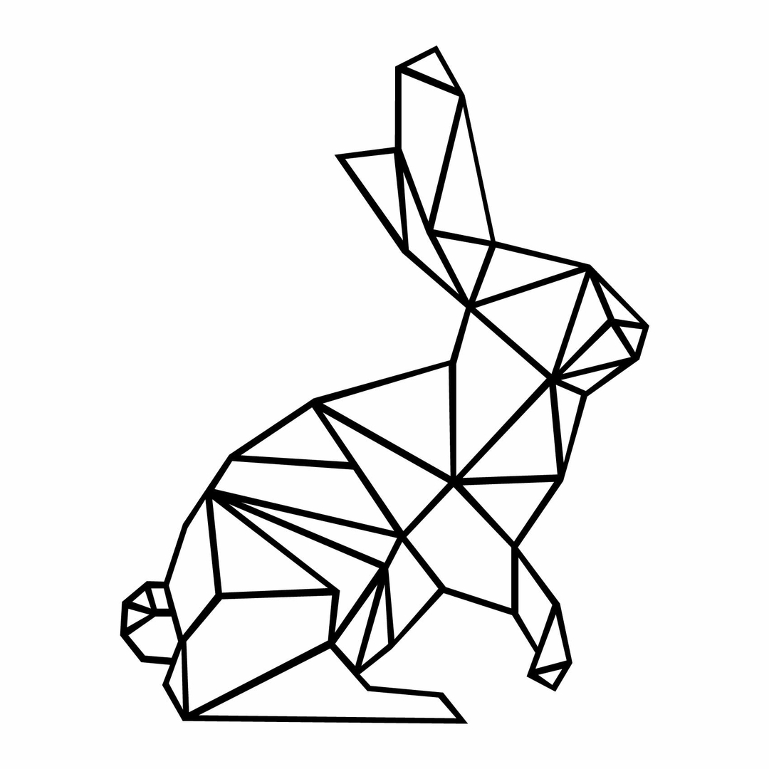Stickers Lapin Origami - Autocollant muraux et deco