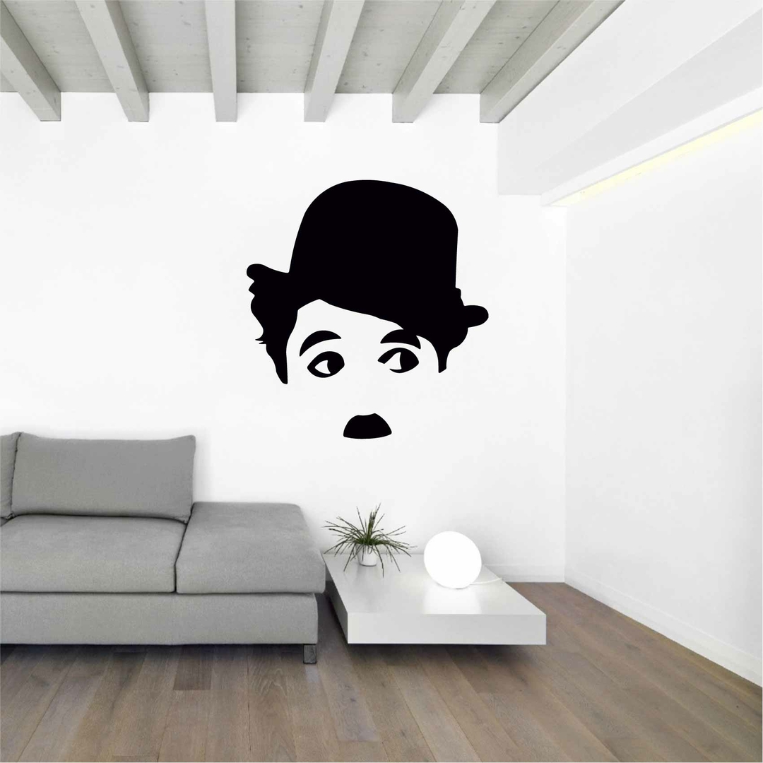 Stickers Charlie Chaplin Portrait - Autocollant muraux et deco