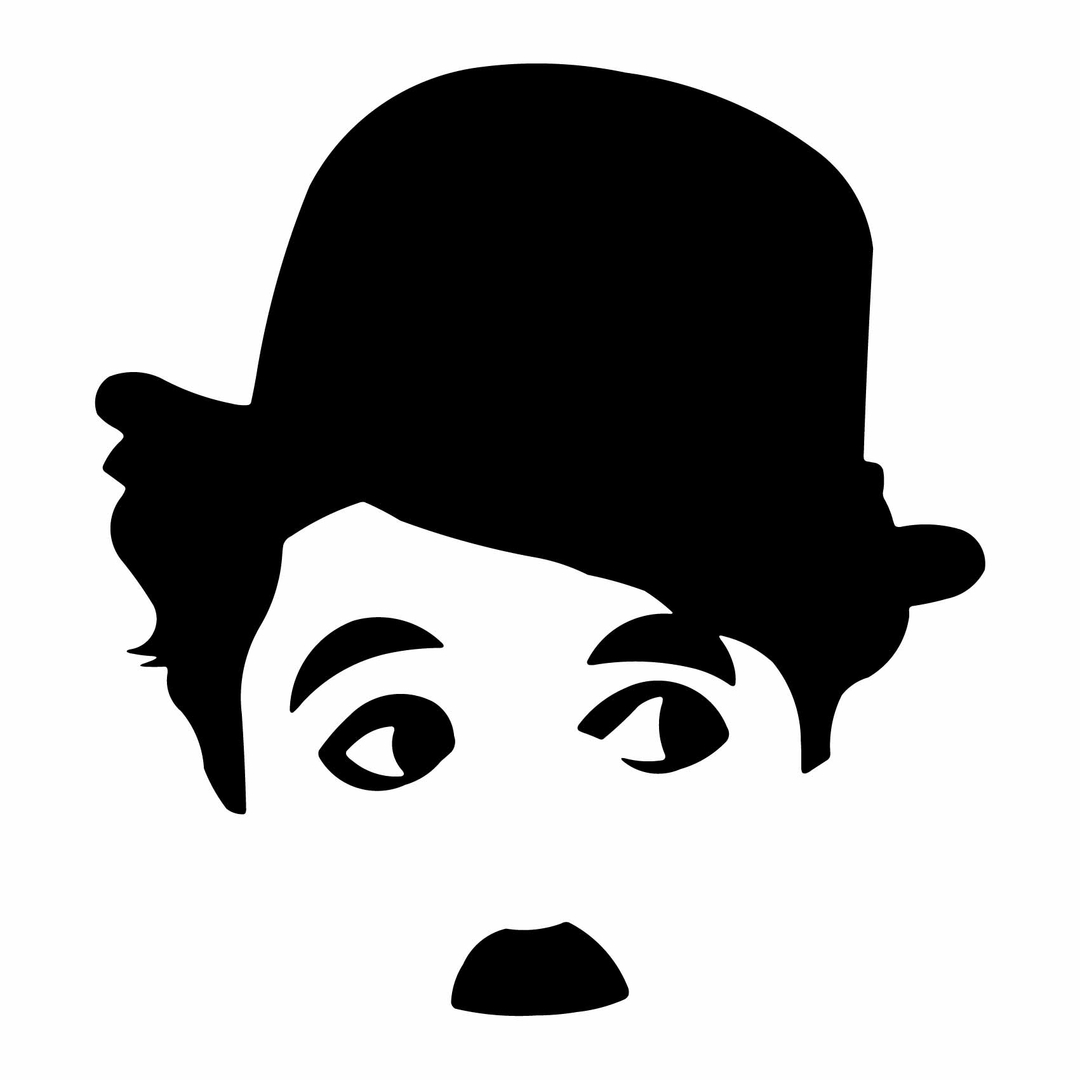 Stickers Charlie Chaplin Portrait - Autocollant muraux et deco