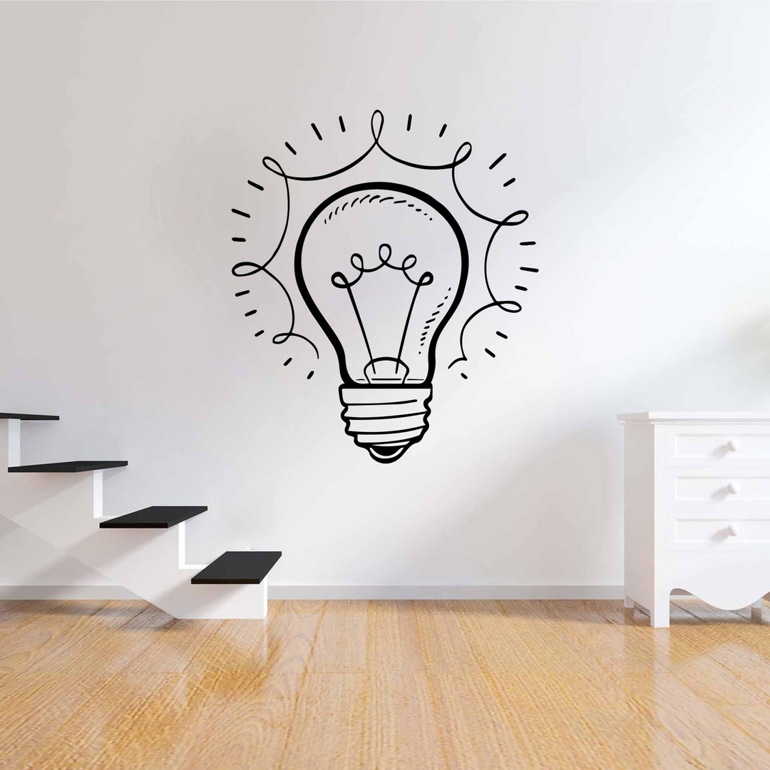 Stickers Ampoule lumineuse - Autocollant muraux et deco