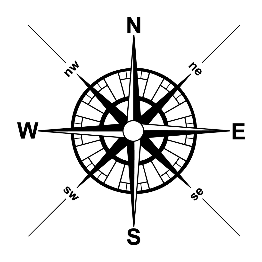 Stickers Boussole Vintage - Autocollant muraux et deco