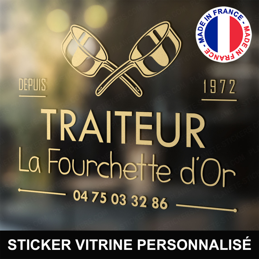 Stickers Traiteur Vitrine – Autocollant Traiteur m15 personnalisé