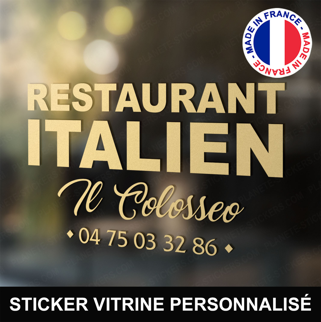Stickers Restaurant Italien Vitrine – Autocollant Restaurant Pro
