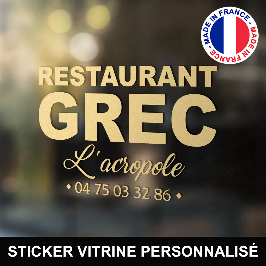 Stickers Restaurant Grec Vitrine – Autocollant Restaurant Grec